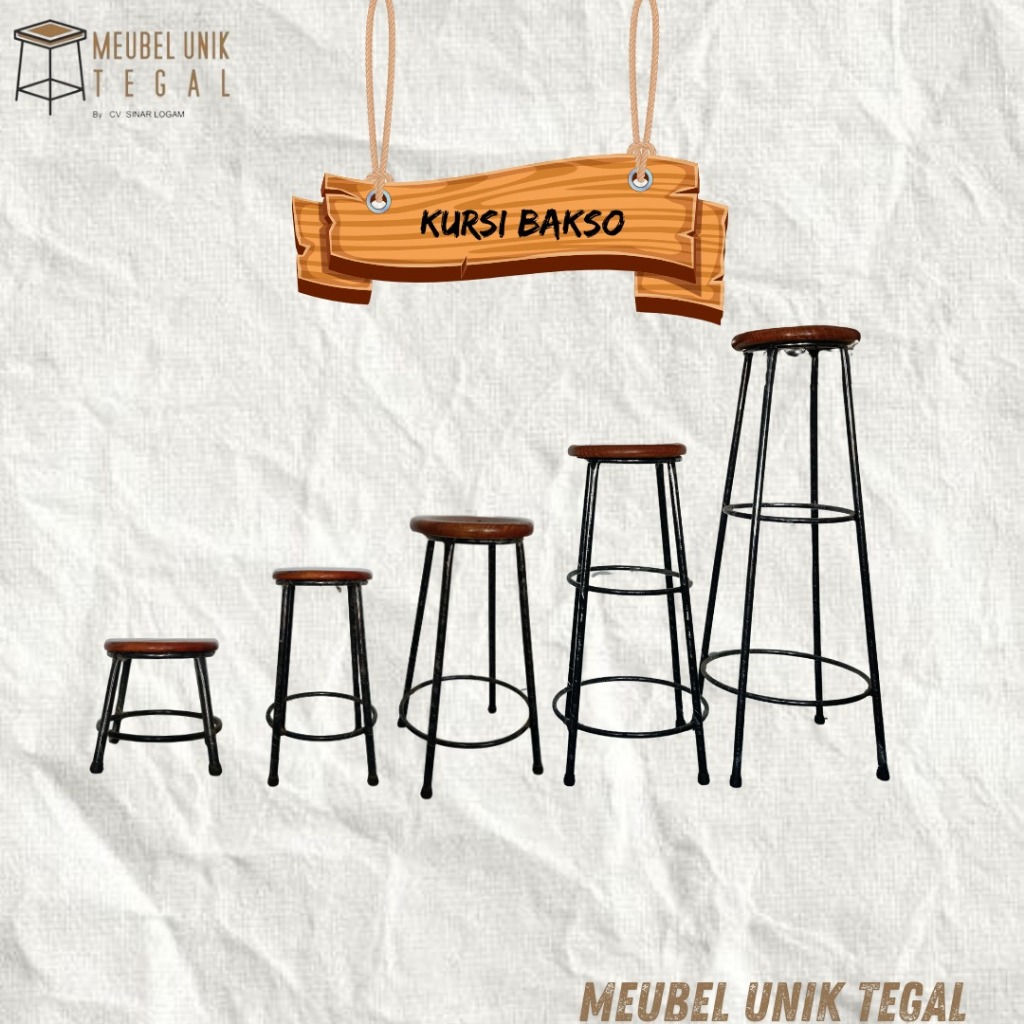 Jual Kursi Bakso 26 cm 50 cm 60 cm 75 cm 100 cm/Kursi Outdor/Kursi ...