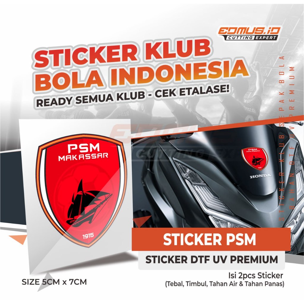 Jual Sticker PSM - Sticker DTF UV - Seri Klub Sepak Bola Indonesia - HD ...