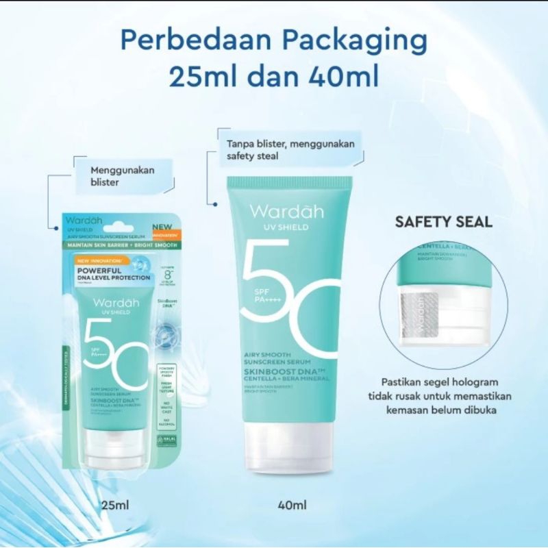 Jual Wardah UV Shield Airy Smooth Sunscreen Serum SPF 50++++ - 25ml ...