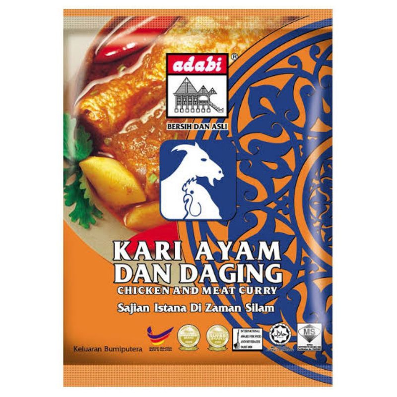 Jual Adabi Bumbu Kari Ayam dan Daging 24 Gr (Bumbu Instant) | Shopee ...