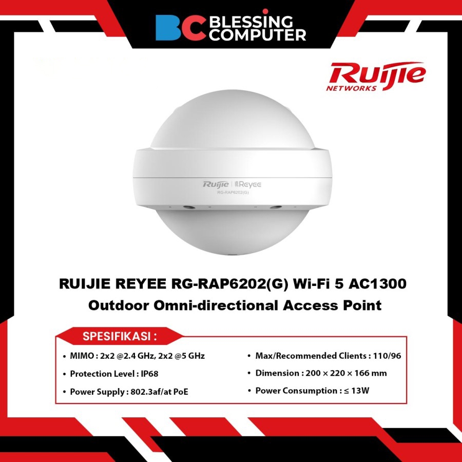 Jual RUIJIE REYEE RG-RAP6202(G) Wi-Fi 5 AC1300 Outdoor Omni-directional ...
