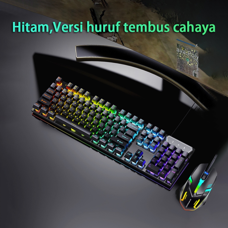 Jual Kombo Keyboard dan Mouse Gaming dengan Lampu RGB - Termasuk ...