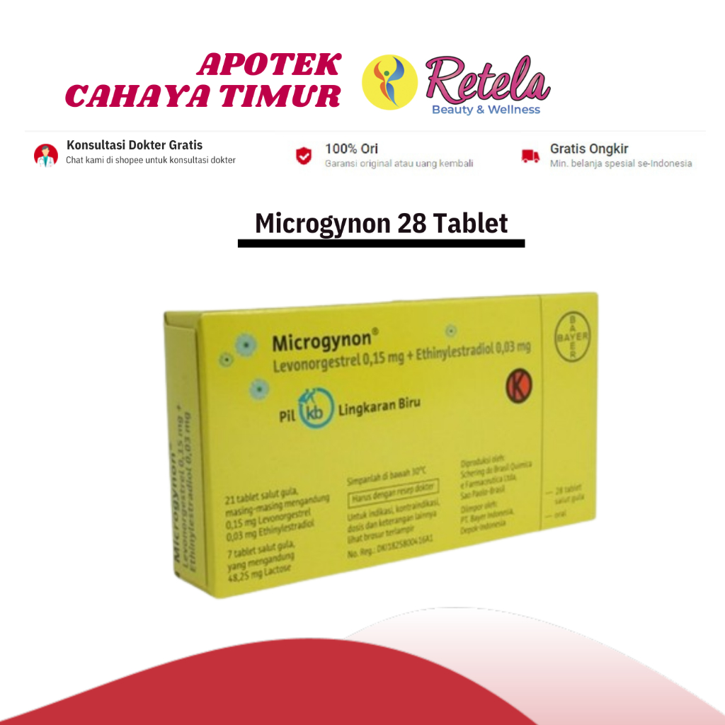 Jual Microgynon 28 Tablet/Kontrasepsi Oral Kombinasi | Shopee Indonesia