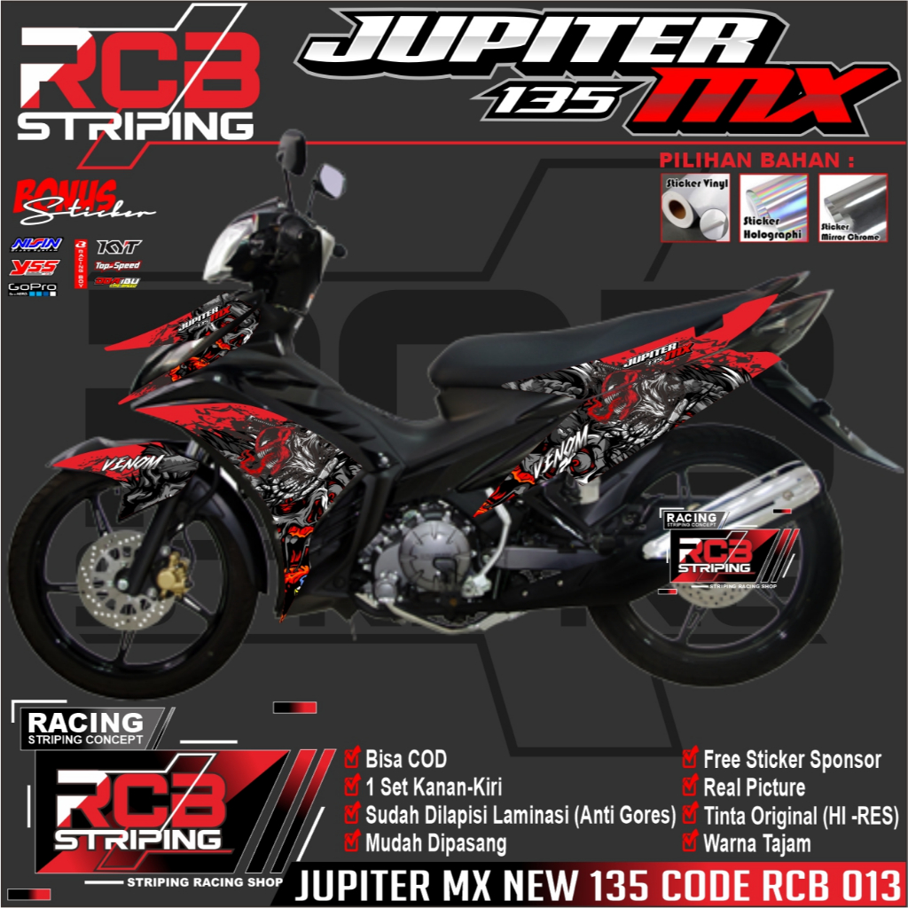 Jual Striping Jupiter MX NEW MX 135 NEW - Sticker Lis Variasi Mx 135 ...