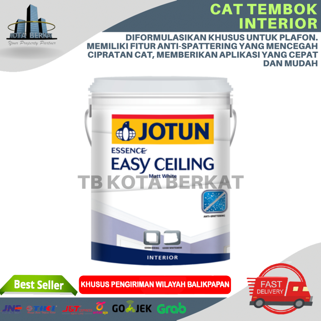 Jual CAT PLAFON INTERIOR/ CAT JOTUN ESSENCE EASY CEILING 18 L | Shopee ...