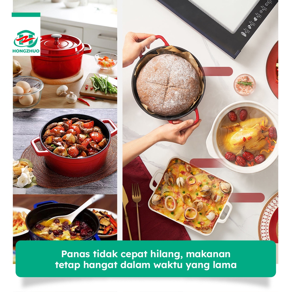Jual Hongzhuo Enamel Cast Iron Panci 24CM Enamel Besi Cor Panas Merata ...