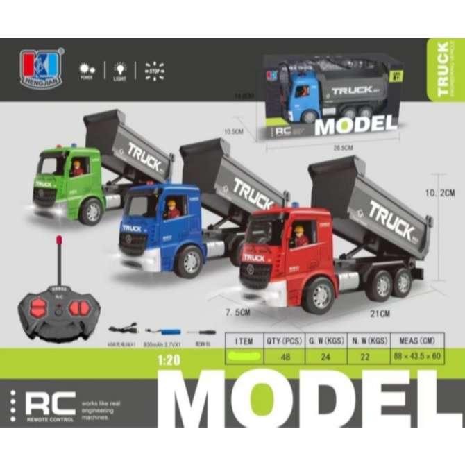Jual OCTO_PANDA - WTBS MAINAN ANAK MOBIL RC DUMP KONSTRUKSI BATERAI CAS ...