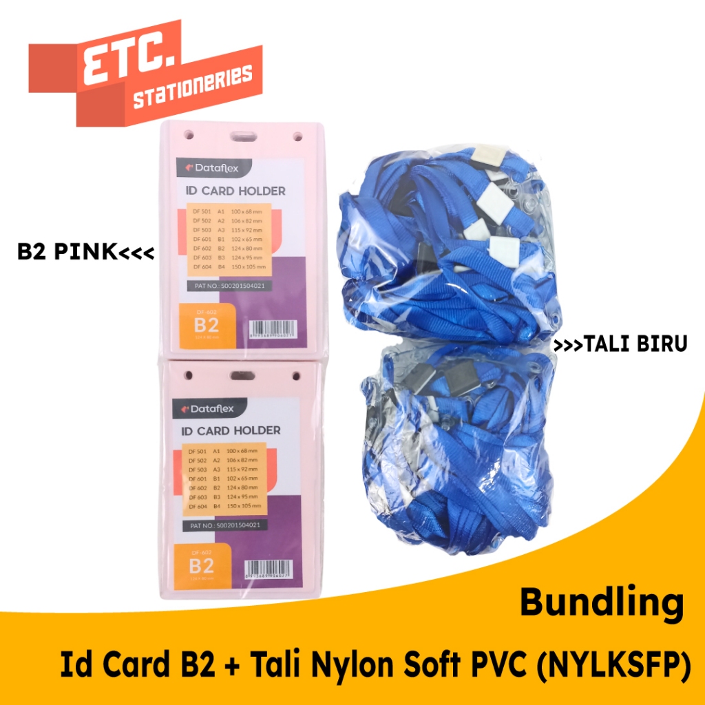 Jual Paket Bundling Id Card B2 + Tali Nylon Soft PVC (NYLKSFP) | Shopee ...