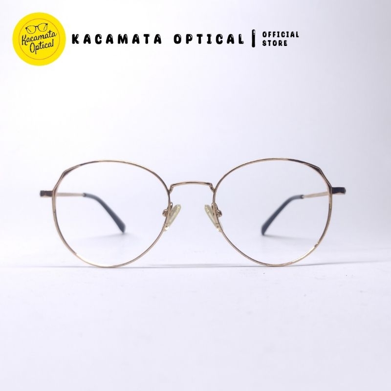 Jual KACAMATA OPTICAL - Frame KMO66009 Oval Rose Gold Besi Plastik ...