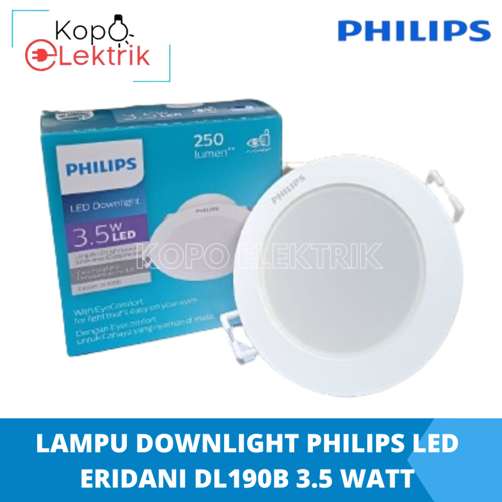 Jual Lampu Led Philips Downlight 3.5 Watt Eridani 3.5w Bulat DL190B | Shopee Indonesia