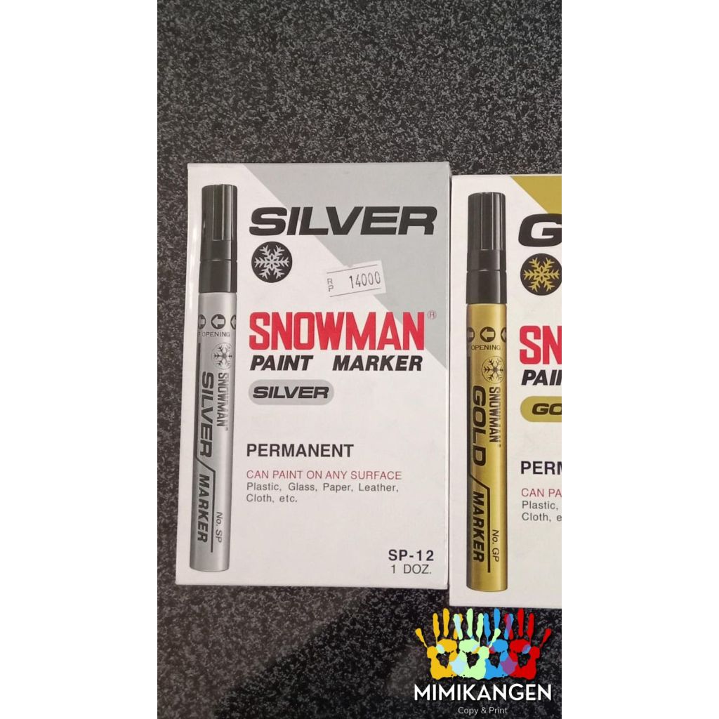 Jual (1 pcs) Spidol SNOWMAN Paint Marker Permanent Gold Silver | Shopee ...