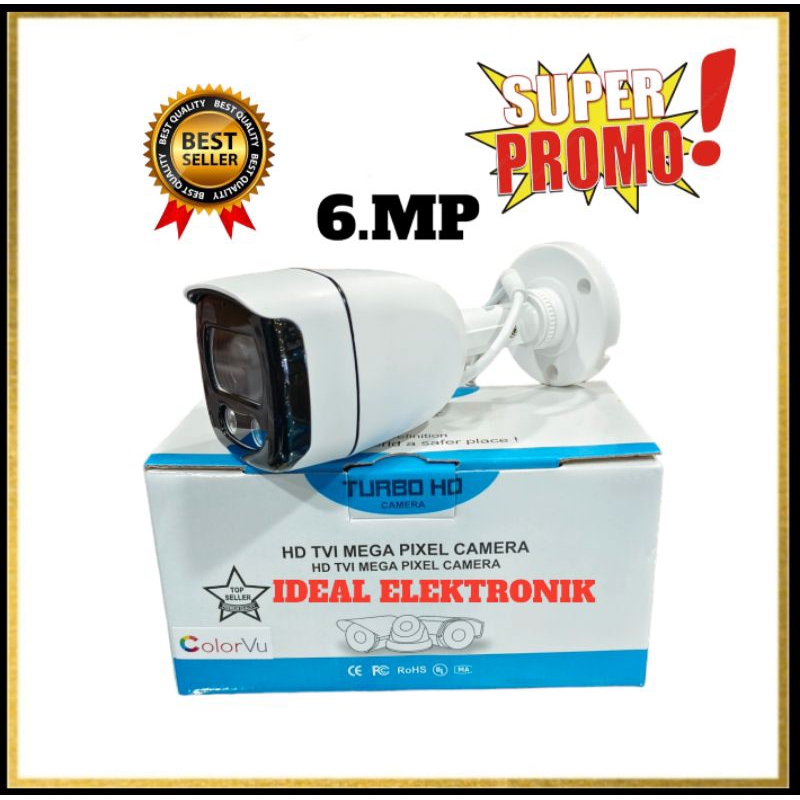 Jual CAMERA CCTV OUTDOOR COLORVU 6MP FULLHD 1080P 24 JAM BERWARNA ...