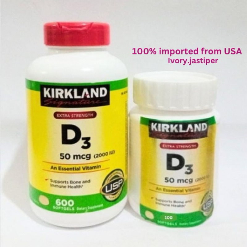 Jual Kirkland Signature Extra strength D3 50mcg, 600 softgels | Shopee ...