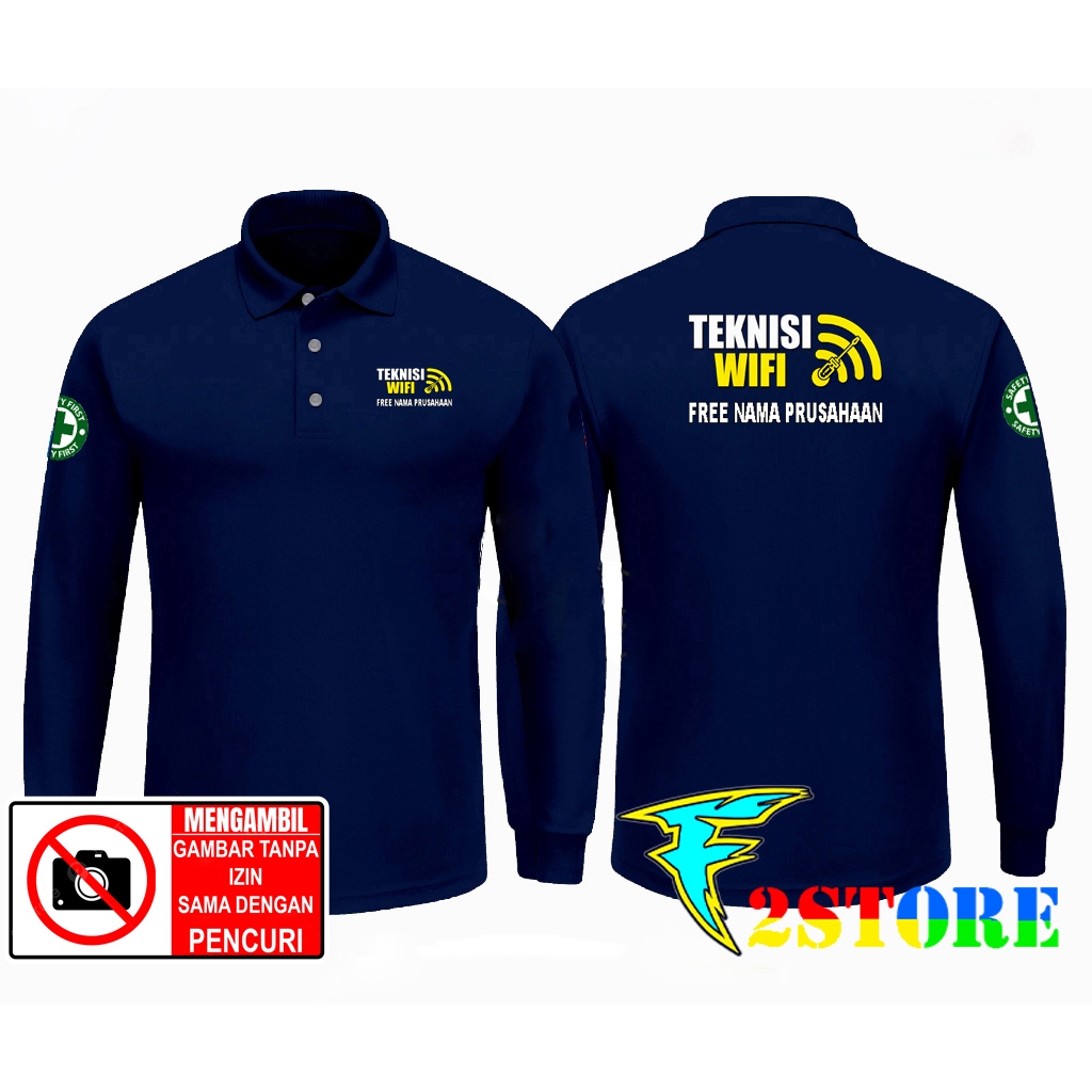 Jual Kaos Baju Kerah Model Tshirts Kerah TEKNISI WIFI - FREE NAMA ...