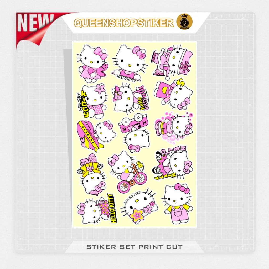 Jual STICKER PACK VINYL / MOTIF HELLO KITTY /SETIKER SATUAN / STIKER ...