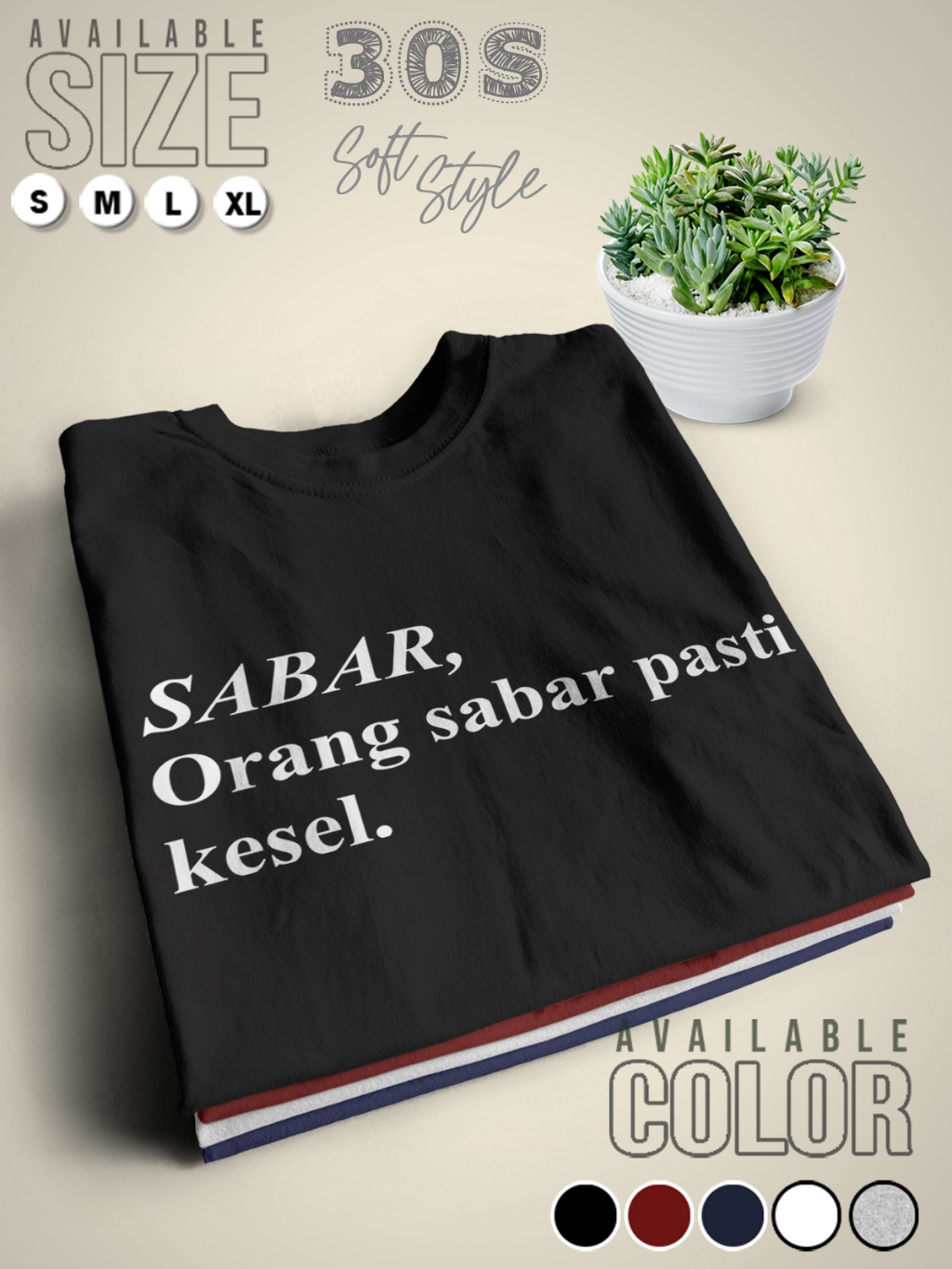 Jual Kaos kata kata lucu Orang sabar pasti kesel simple 30S Soft Style ...