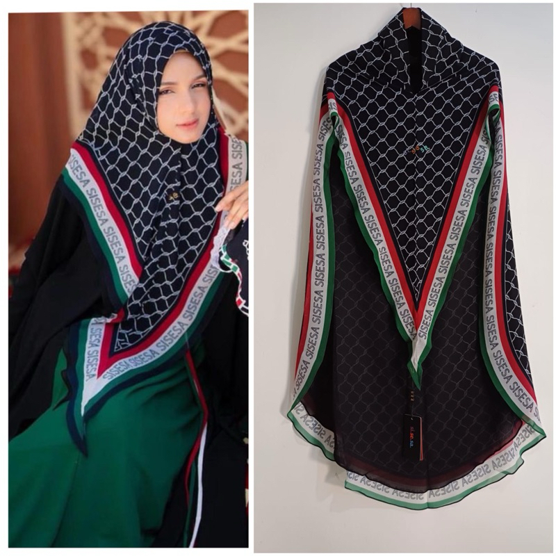 Jual Khimar sisesa palestine black | Shopee Indonesia
