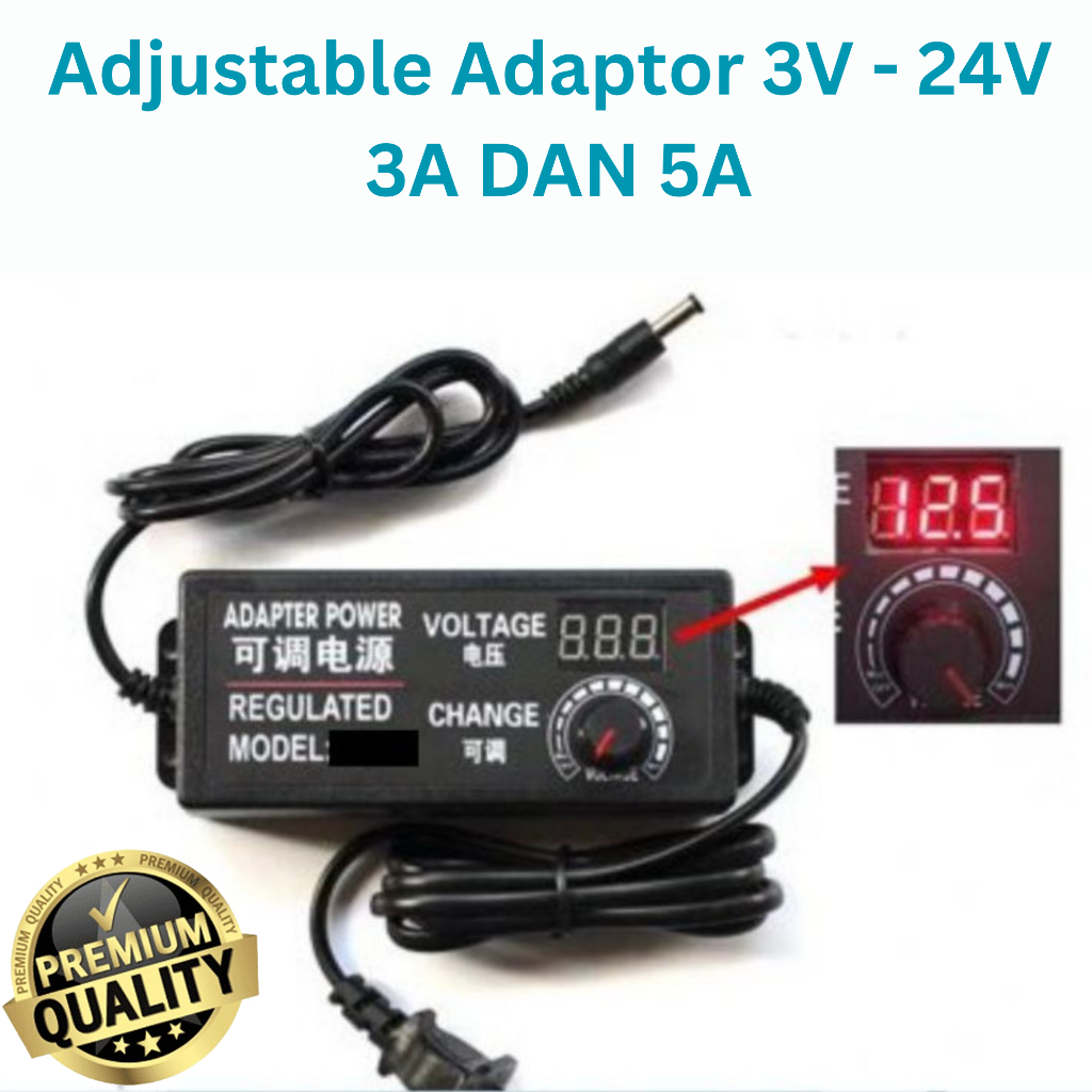 Jual Adjustable Adaptor 3V 24V 3-24V DC 3A DAN 5A Switching Power ...