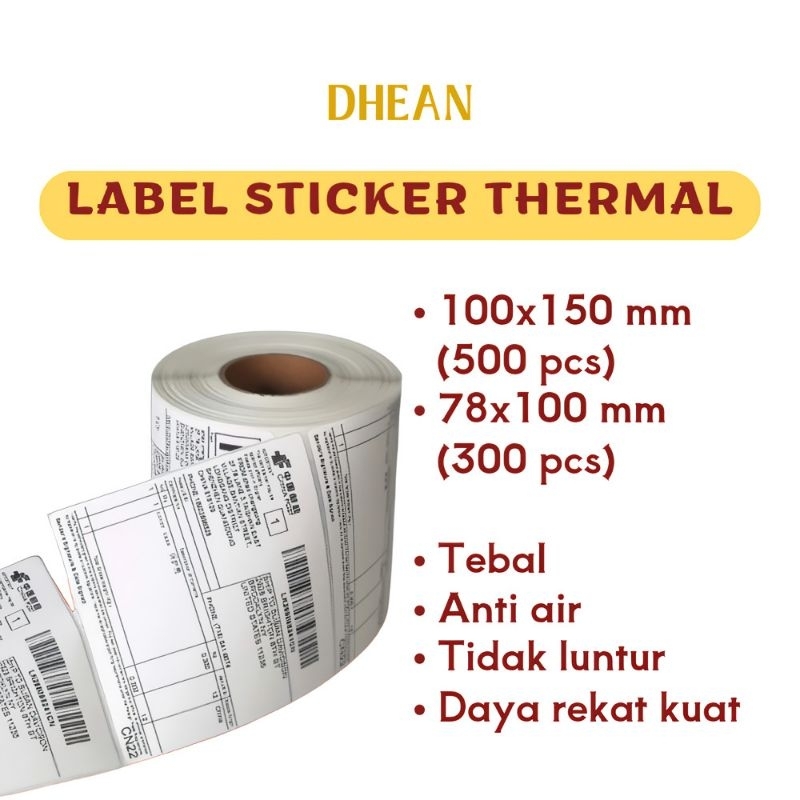 Jual Kertas Label Sticker Thermal Resi Barcode 100x150 mm Isi 500 Lembar per Roll Lipat | Shopee ...