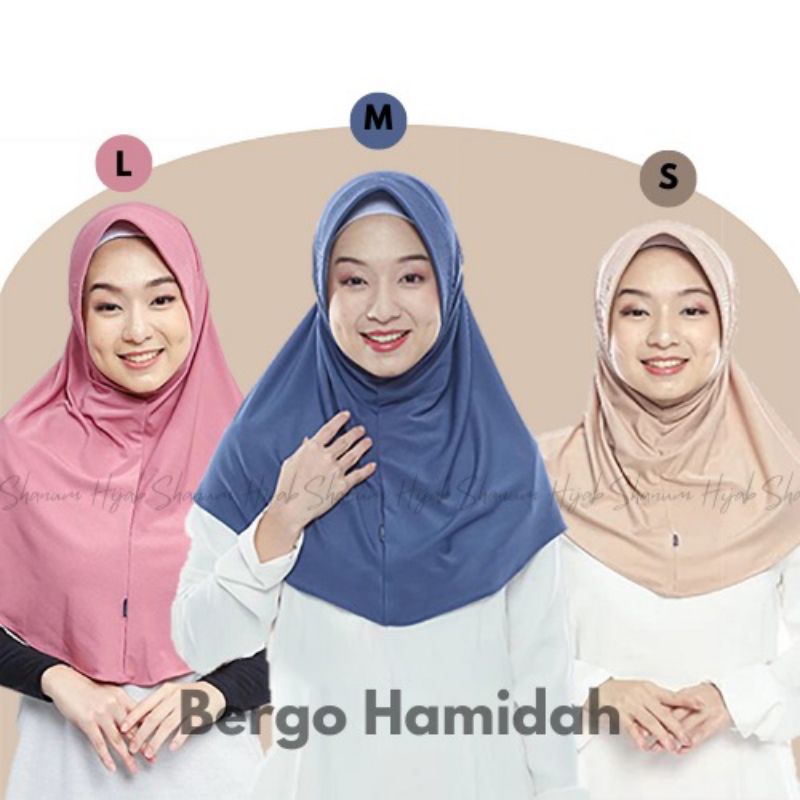 Jual (ORI) Kerudung Sporty Bergo Hamidah Instan All size S M L Menutup Dada Pet Antem | Shopee ...