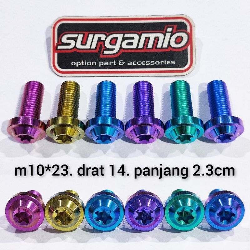 Jual Baut titanium 10x23 big baut titan drat 14 panjang 2.3 cm Grade 5 ...