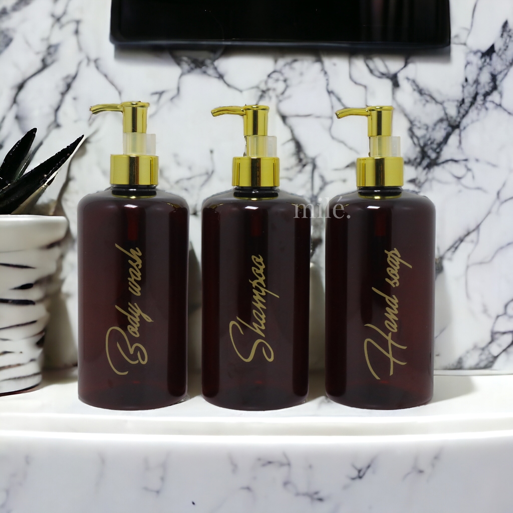 Jual BOTOL PUMP REFILL AESTHETIC BOTOL ISI ULANG AMBER SABUN CAIR ...