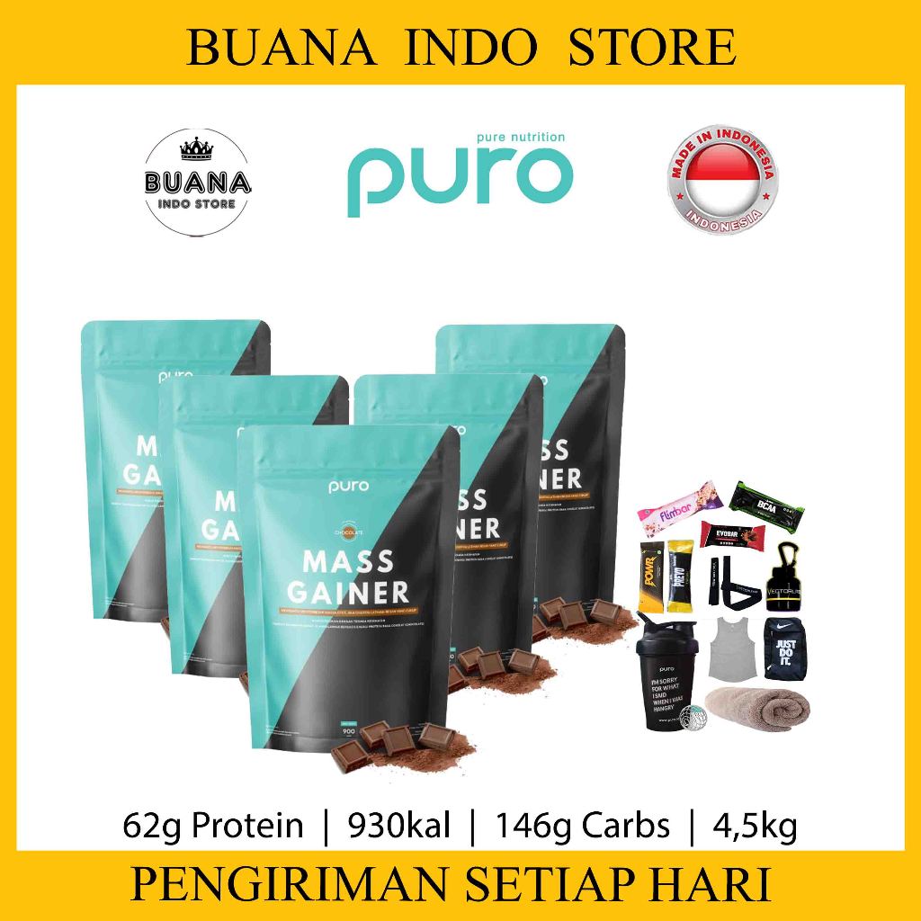 Jual PURO Mass Gainer 10 LB 4,5kg | Weight Gain Gainer Penambah Berat ...