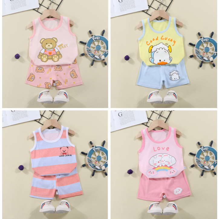 Jual MIBABY SETELAN BAJU SINGLET ANAK PEREMPUAN/SETELAN PENDEK ANAK ...
