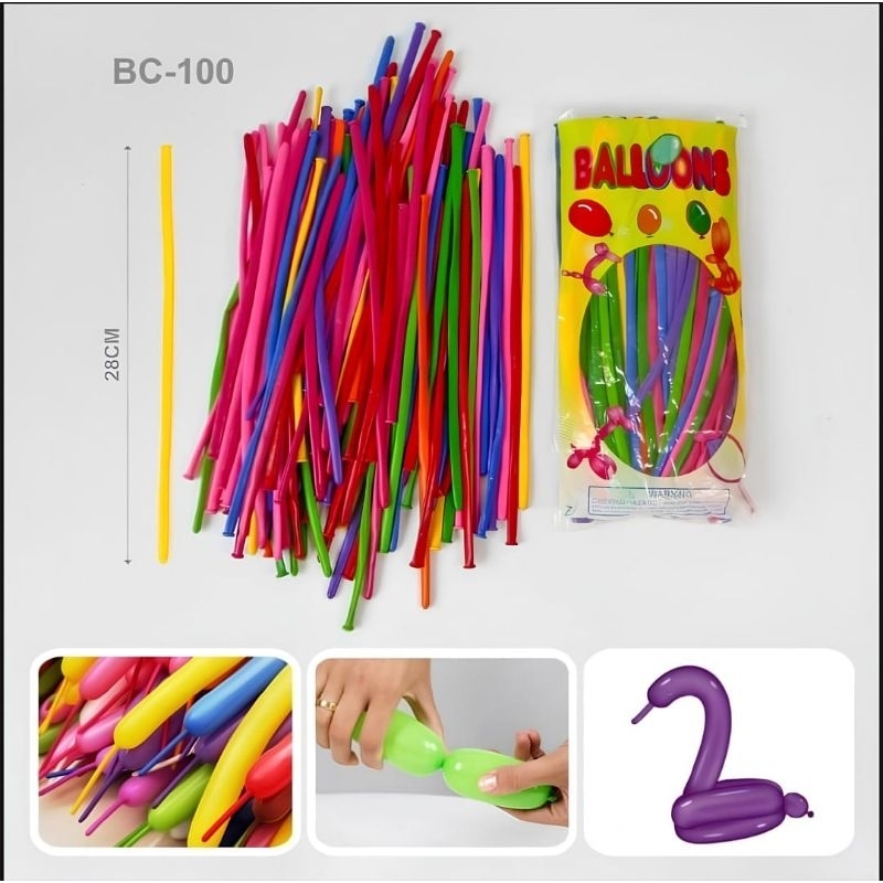 Jual Balon cacing besar / balon pentil besar twist isi 100 pcs | Shopee ...