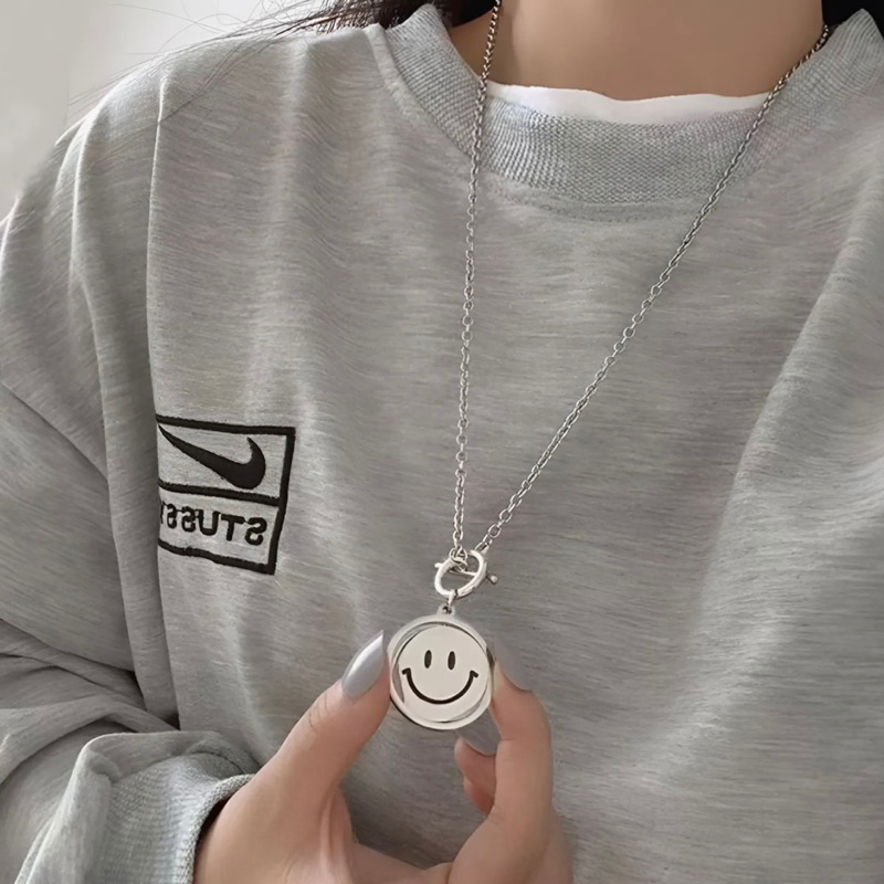 Jual SMILE SAD ROUND NECKLACE / KALUNG SENYUM SEDIH KETAWA SMILEY ...
