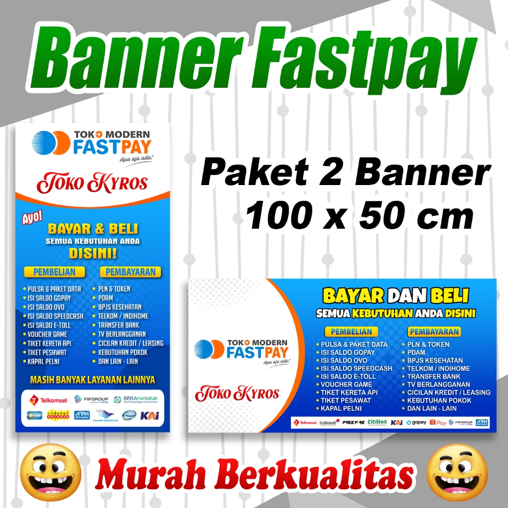 Jual BANNER SPANDUK FASTPAY PAKET 2 BANNER TERMURAH BERKUALITAS | Shopee Indonesia