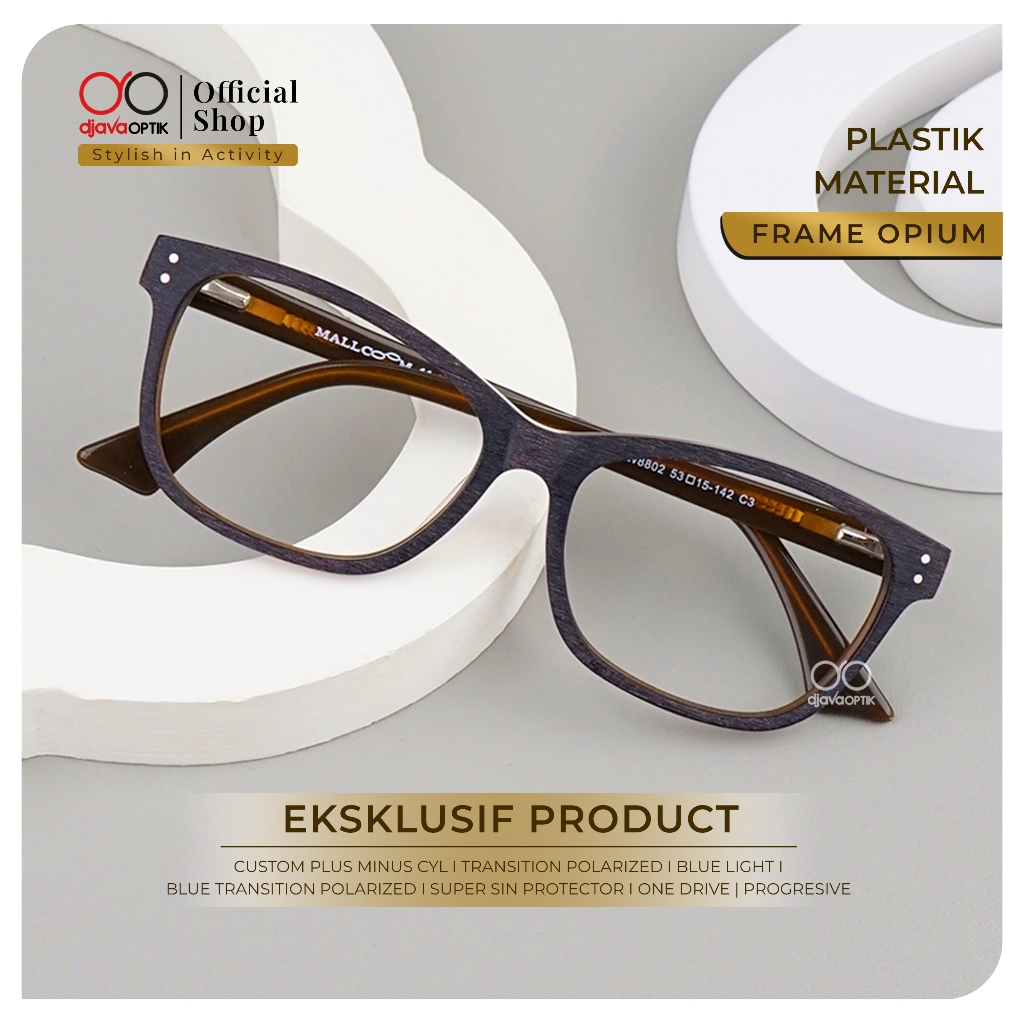 Jual DJAVA OPTIK - Frame Opium - Kacamata Kotak Pria Plastik Kokoh Eksklusif Supersin Bluelight ...