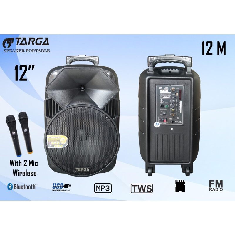 Jual TARGA SPEAKER PORTABLE 12 inci Speaker TARGA TR 12 M Targa 12 inch ...