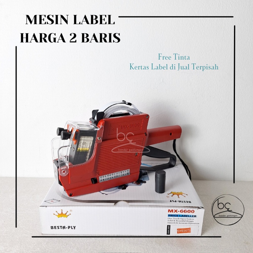 Jual Mesin Alat Label 2 Baris Harga Tembakan Label Harga Murah Labeler ...