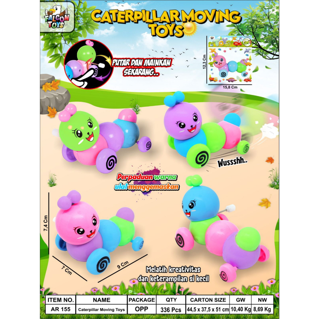Jual Mainan Putar Jalan Caterpillar Ulat Bulu AR155 | Shopee Indonesia