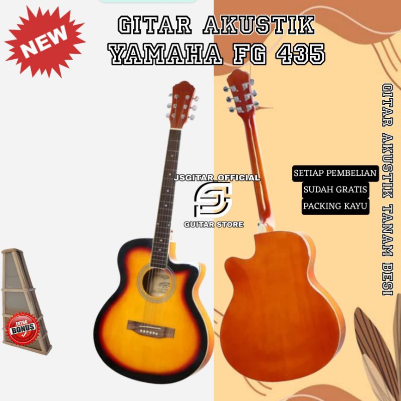 Jual [COD] GITAR AKUSTIK PEMULA. GITAR AKUSTIK YAMAHA FG435 GRATIS ...