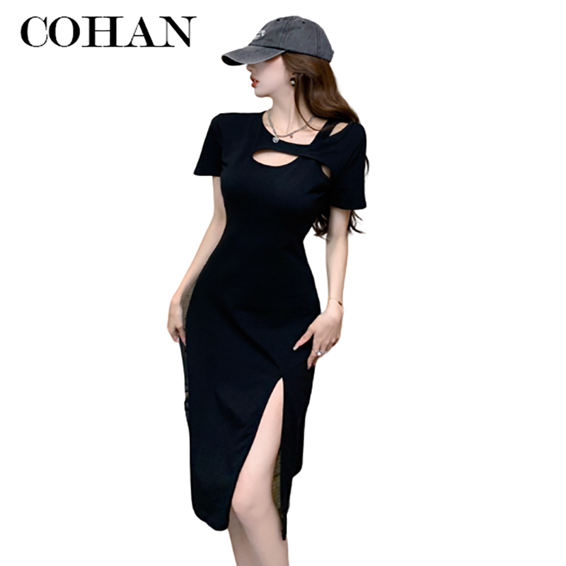 Jual Cohan DR026 Model Velvet Elegant Dress Slim Body Shop Elegant High Quality Fashion Black S ...
