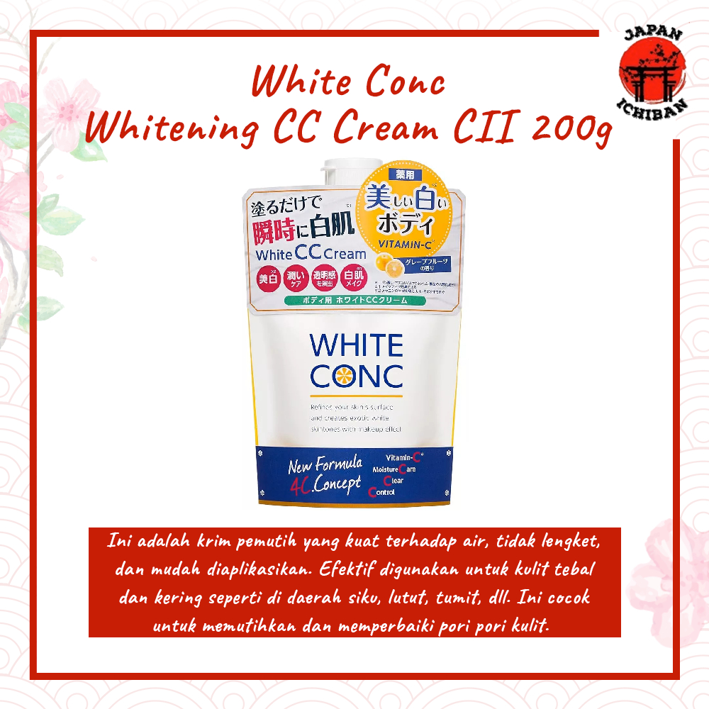 Jual White Conc White CC Body Cream Body Brightening Whitening 200g ...