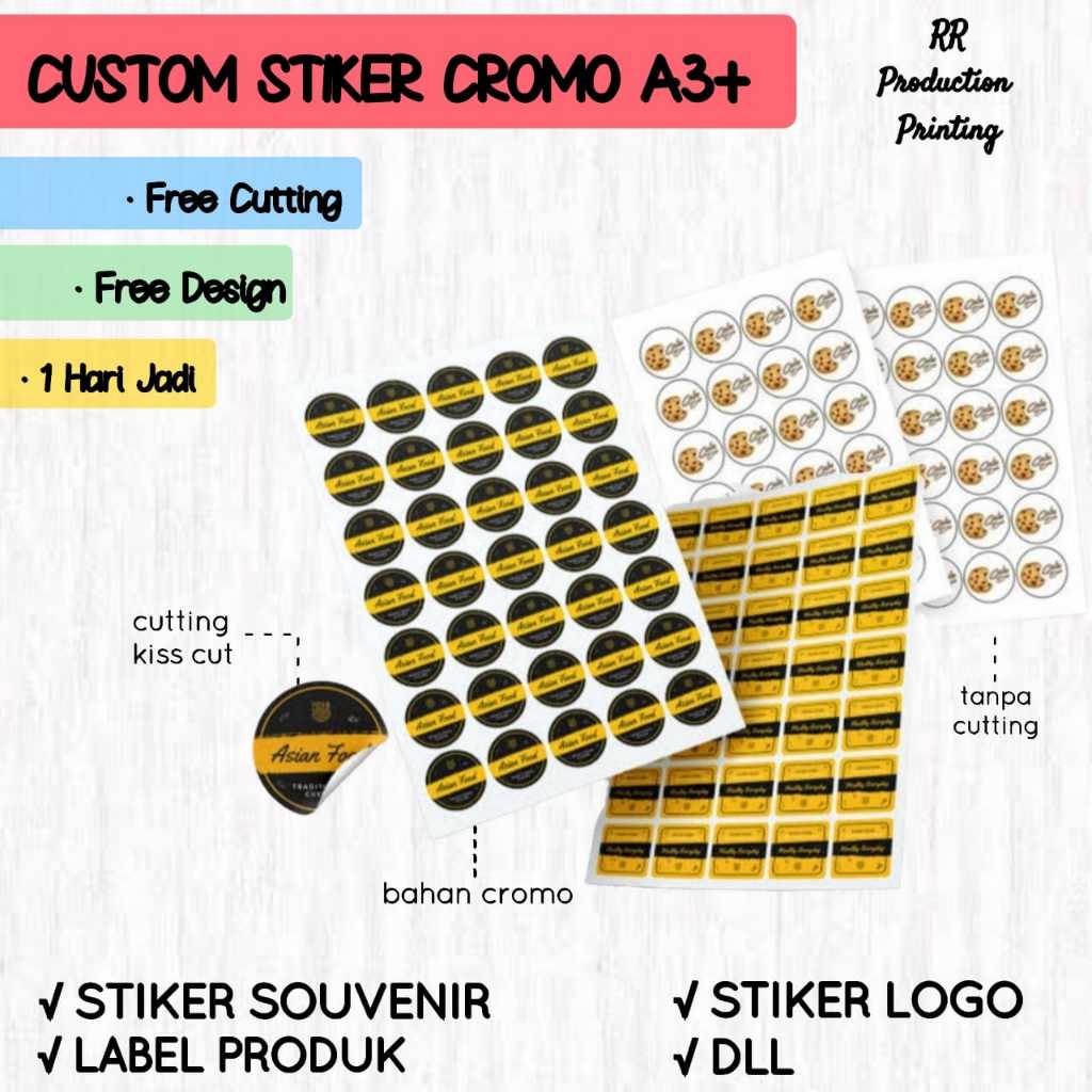 Jual Stiker/Stiker Custom/Stiker Cromo/Stiker Label Kemasan/Stiker ...