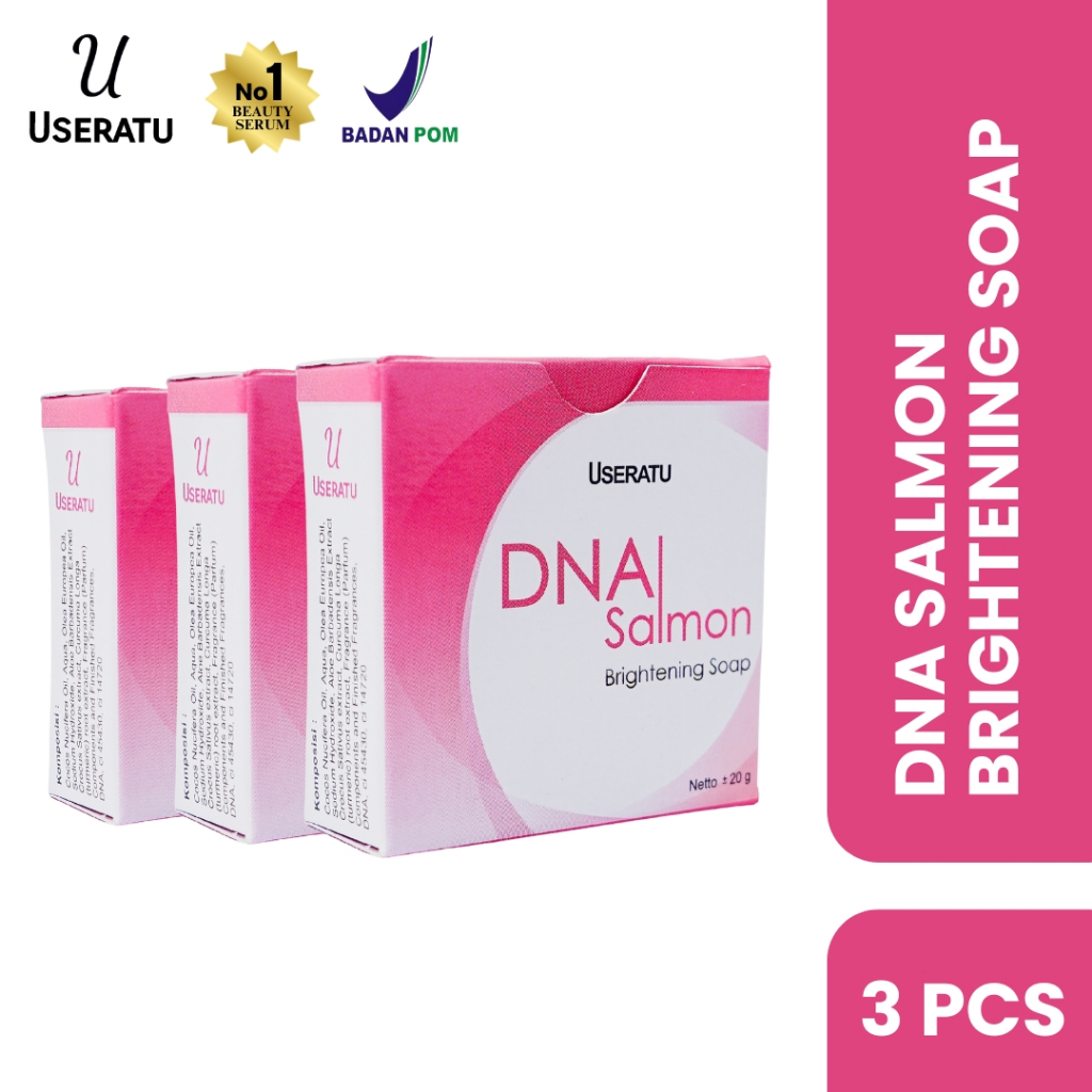 Jual Paket 3 Pcs Useratu DNA Salmon Brightening Soap / Sabun Pemutih DNA Salmon | Shopee Indonesia