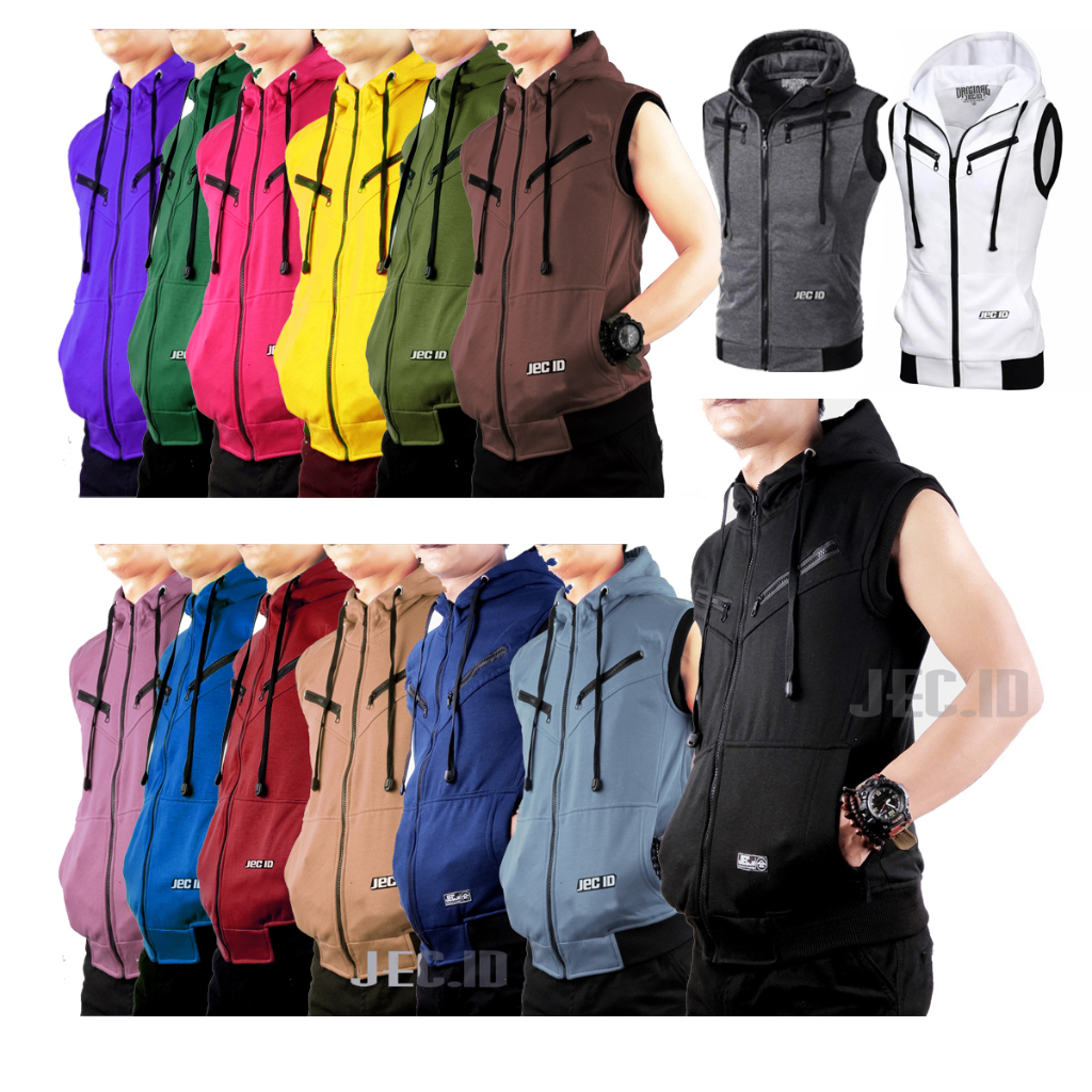 Jual JECID Jaket Rompi Hoodie Slimfit Tebal Vest Sporty Style Distro ...