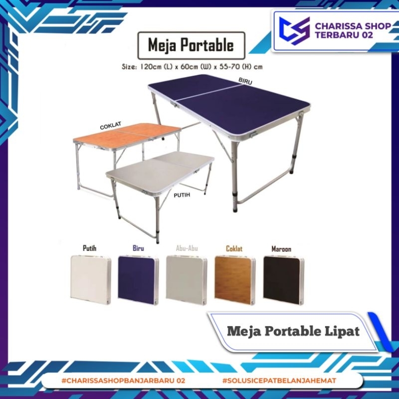 Jual Meja Portable Lipat / Meja Lipat Koper Portable / Meja Jualan Serbaguna / Meja Makan ...