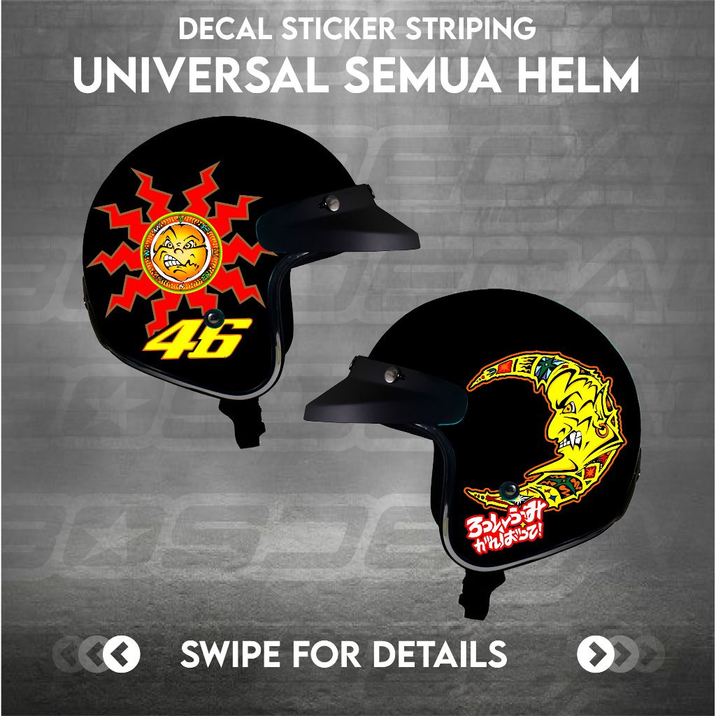 Jual STIKER HELM BOGO STRIPING UNIVERSAL FULL SET MOTIF SUNMOON ...