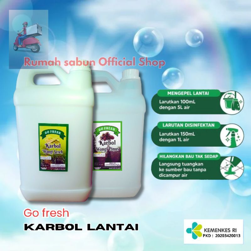 Jual GO FRESH Karbol lantai kemasan 5 liter. 2 varian | Shopee Indonesia