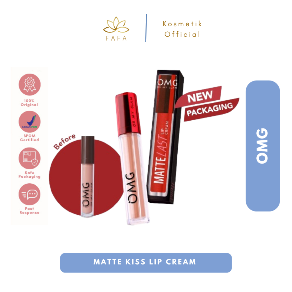 Jual OMG OH MY GLAM Matte Kiss Lip Cream 3,5gr - Lipcream / Lipstik OMG ...