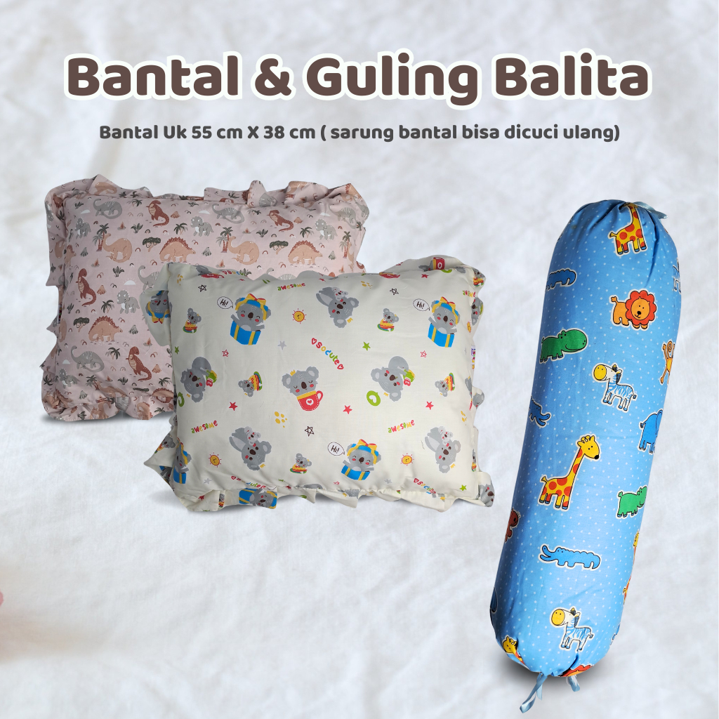 Jual (Kawaii) Bantal dan Bantal Guling Bayi Balita Uk 55 cm x 38 cm ...