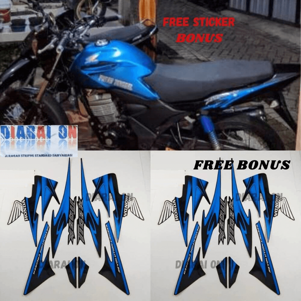 Jual Striping Stiker Honda Tiger Revo 2013 - Tiger 2012 Biru Murah ...