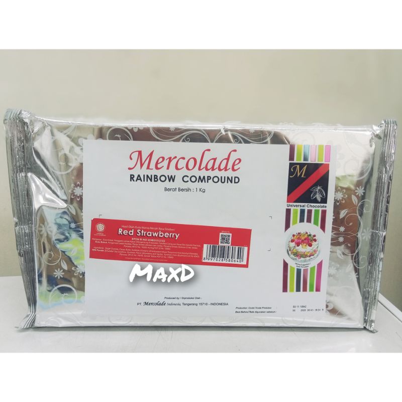 Jual Mercolade Cokelat Batang Rainbow Compound Rasa Red Strawberry 1kg ...