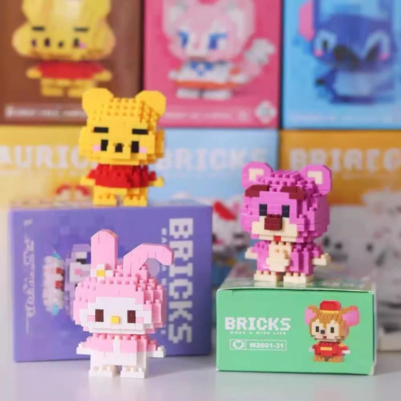 Jual Susun Blok Bangunan Mini Kartun Bricks DIY Mainan Balok Nano Block ...