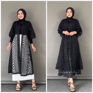 Jual Orelle Outer Brukat Cardigan Brokat Lengan Pendek Ruffle atasan ...